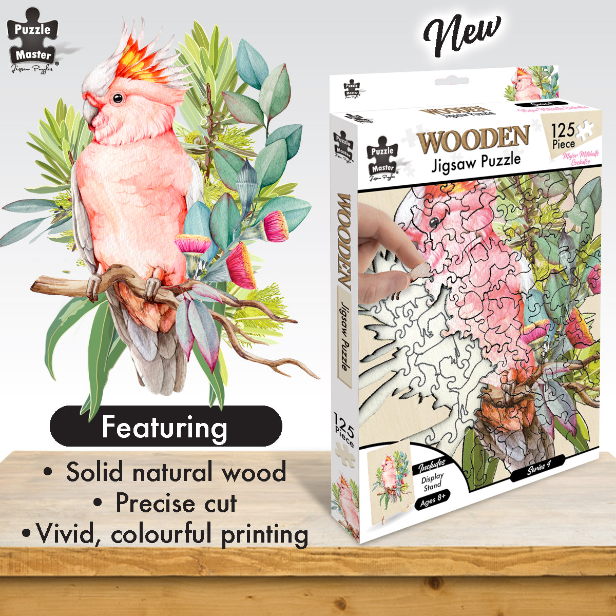 Major Mitchell Cockatoo - 125 Pc Wooden Jigsaw Puzzle – BMS Brands ...